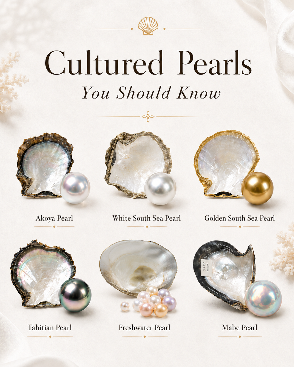 What is cultured pearls? Akoya, South Sea, Tahitian, Freshwater &Mabe
